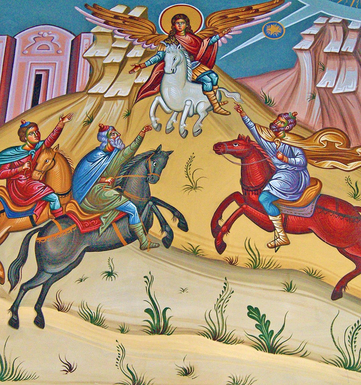 El Arcángel Miguel en un caballo blanco despidiendo a los invasores turcos, Chipre